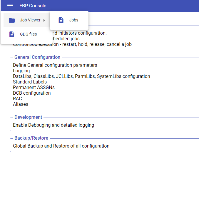 EBP Console UI/API – Heirloom Computing